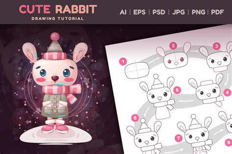 How To Draw Rabbit Step By Step Drawing Graphic By Rwgusev Creative Fabrica