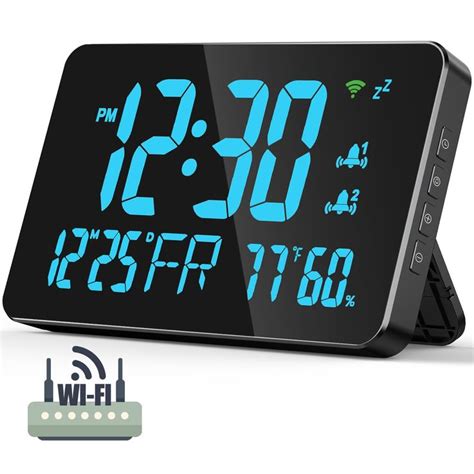 Wifi Clock Atomic Clock Automatic Time Calibration With Clock Zone Temperature Humidity Date