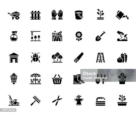 원예 관련 벡터 아이콘의 간단한 집합입니다 심볼 컬렉션 선 아이콘에 대한 스톡 벡터 아트 및 기타 이미지 선 아이콘 앞마당 또는 뒷마당 계절 Istock