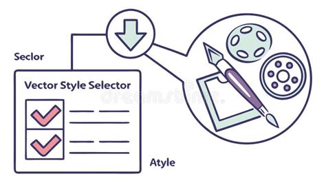 Vector Style Selector Design Tool Interface Element Vector Design Generative Ai Stock Vector