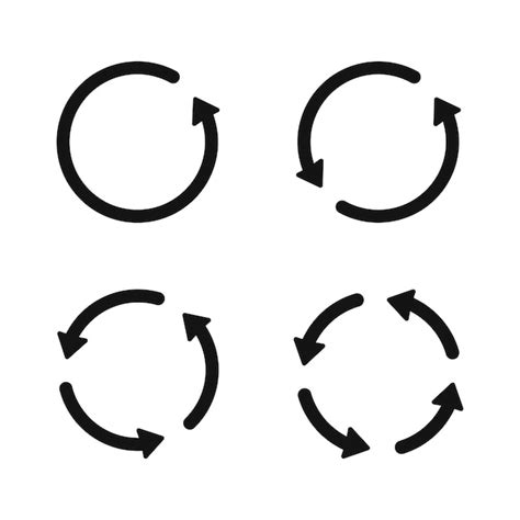 Premium Vector Set Of Black Circle Arrows Vector Arrow Rotation Symbol