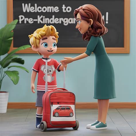 Webcartoon Illustration Of A Mother And Son Holding A Doll Generative