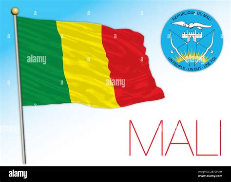 Mali Official National Flag And Coat Of Arms African Country Vector