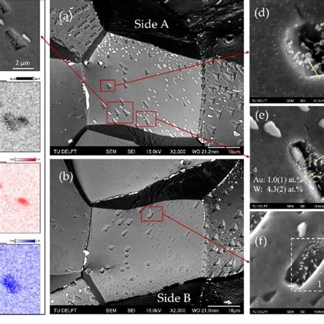 A And B Both Sides Of A Grain Boundary Fracture Surface Of The