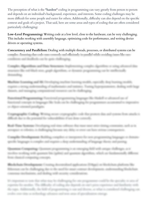 Solution What S The Hardest Type Of Coding Studypool