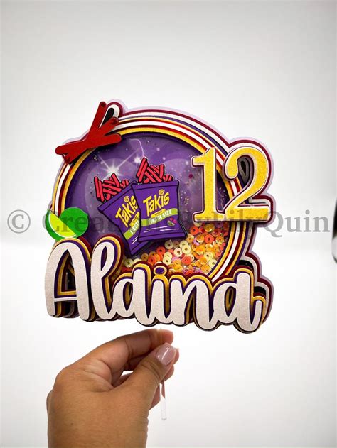 Takis Theme Shaker Topper Takis Birthday Party Takes Cake Topper Etsy Cake Toppers