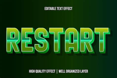 Premium Vector Restart Editable Modern Text Effect Font Styles