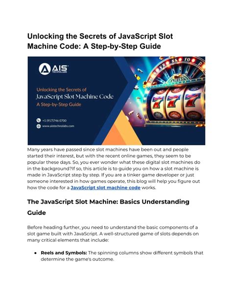 Ppt Unlocking The Secrets Of Javascript Slot Machine Code A Step By