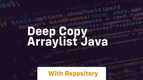 Deep Copy Arraylist Java Youtube