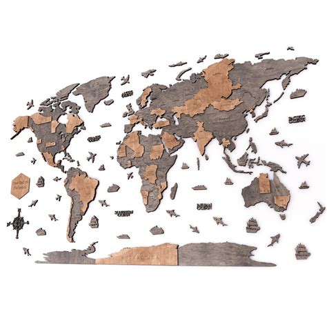 Wood Map Wooden World Map Large Wall Art World Map Wall Decor Timber World Map Office Decor