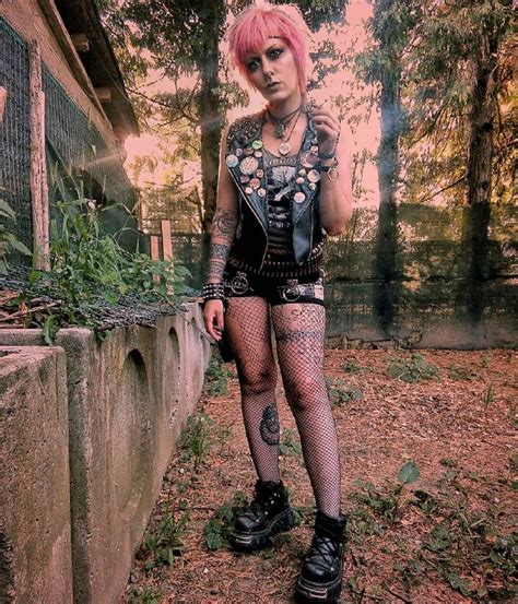 Perfume And Piss Leather Vest With Pins Punk Girl Punk Rock Girls 80s Punk Fashion