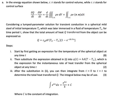 Solved In The Energy Equation Shown Below C V Stands For Chegg Com