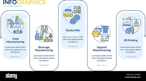 Manufacturing Sub Sectors Rectangle Infographic Template Stock Vector