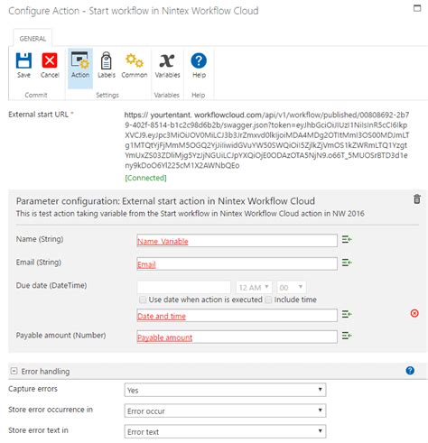 Start Workflow In Nintex Automation Cloud