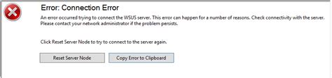 Techies Sphere Wsus Server Console Error Connection Error An Error