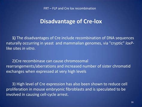 Recombinase Cre Lox And Flp Frt Ppt Chemistry Science