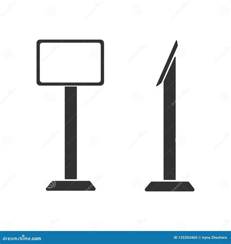 Vector Interactive Information Kiosk Terminal Stand Screen Display Device Or Tablet Stand