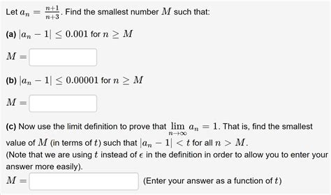 Solved Let An N N Find The Smallest Number M Such That Chegg