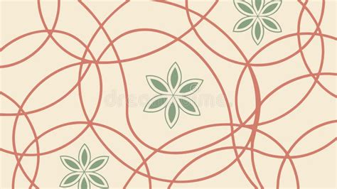 Abstract Pattern Of Overlapping Circles And Floral Elements Vector