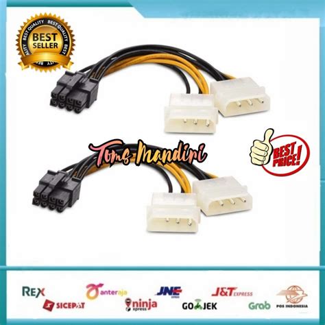 Jual Dual Molex 4 Pin Female To 8 Pin Male Kabel Power Vga Converter PCIE Shopee Indonesia