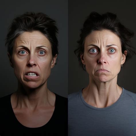 Premium Photo Duality Divine Exploiting Mirror Symmetry In Captivating Twin Face Portraits