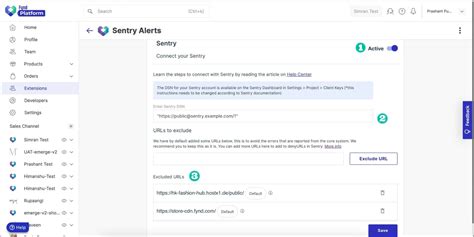 Sentry Alerts Fynd Platform