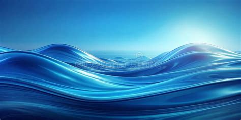 Abstract Blue Ocean Waves Serene And Tranquil Water Surface Generative Ai Stock Illustration