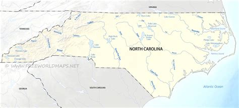 Physical Map Of North Carolina