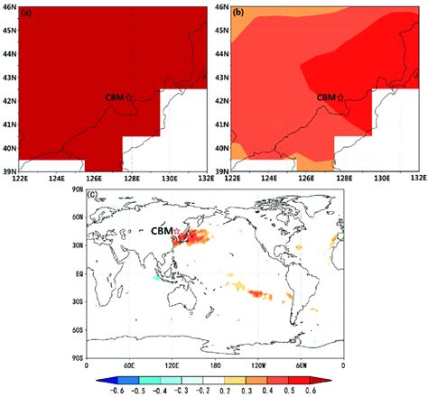 Spatial Correlation Of A Observed And B Reconstructed June July Download Scientific Diagram