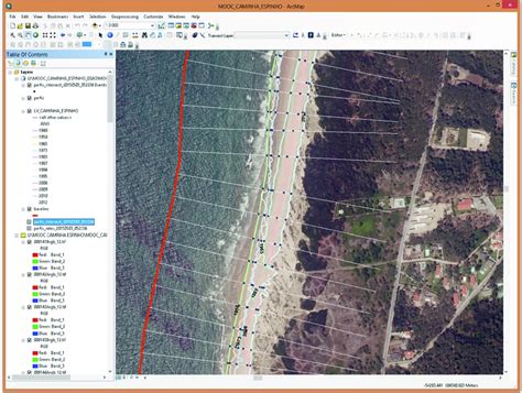 Example Of The Gis Project Used To Calculate The Rates Of Shoreline Download Scientific Diagram