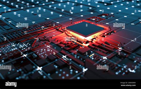 Abstract Central Computer Processors Concept 3d Illustration Stock