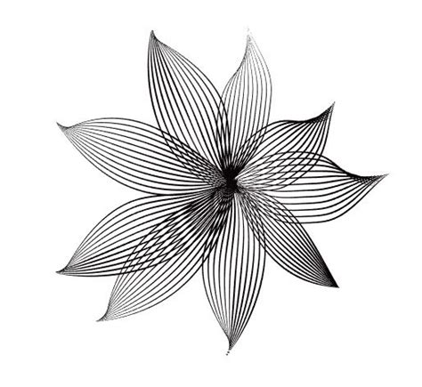 일러스트레이터 멀티라인 레터링 블렌드 툴로 꽃모양 일러스트 만들기 선으로 만들어진 나뭇잎