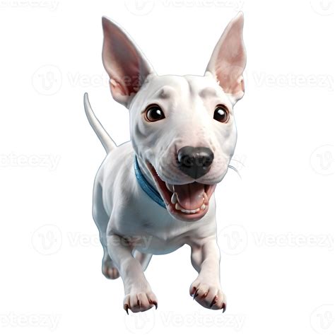 Ai Generated 3d Style Cute Cartoon Style Bull Terrier Dog Fun And