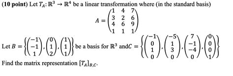 Solved Point Let TA R R Be A Linear Transformation Chegg Com