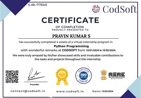 Pravinkumar S On Linkedin Codsoft Internshipcompletion Pythonprogramming