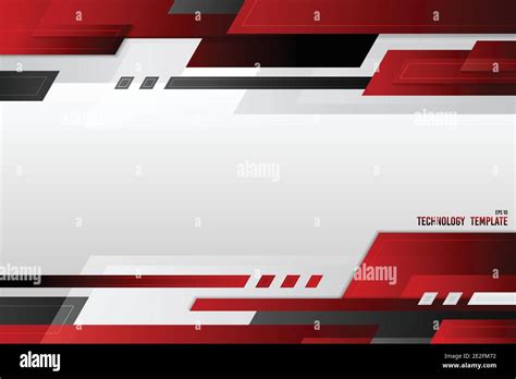 Abstract Cover Technology Template Design Of Gradient Red Black And