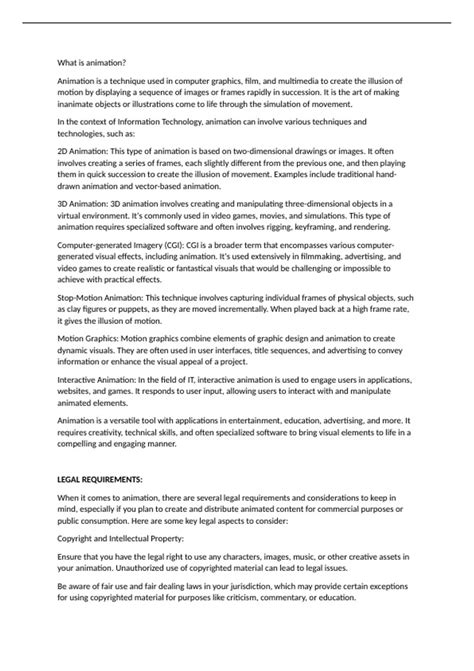 Assignment 1 Unit 18 Digital Animation And Effects Distinction Unit 18 Digital Animation