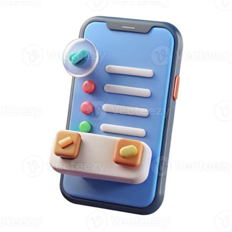 Render Of Mobile App Interface With Colorful Buttons And Menu 55663916 Png