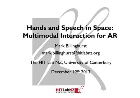 Hands And Speech In Space Multimodal Input For Augmented Reality Pdf