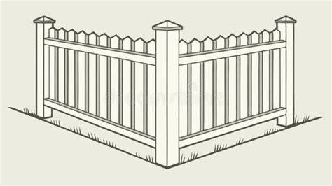 Classic Wooden Fence Boundary And Security Traditional Design Vector
