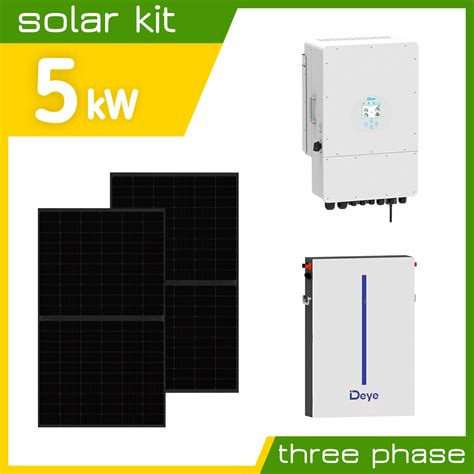Three Phase 5kw Solar Power System With 6 14 Kwh Deye Battery