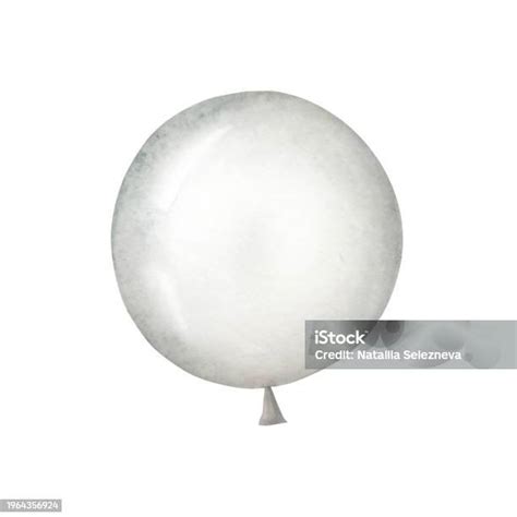 수채화 은색과 회색 호일 풍선입니다 손으로 그린 생일과 파티 장식은 흰색 배경에 고립되어 있습니다 디자이너 인쇄물 베이비 샤워 엽서 포장지 휴일 어린이 표지를위한 반짝이는