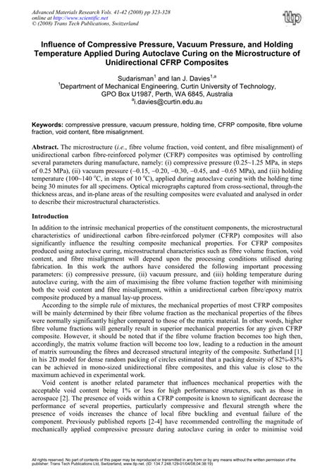 Pdf Influence Of Compressive Pressure Vacuum Pressure And Holding Temperature Applied During