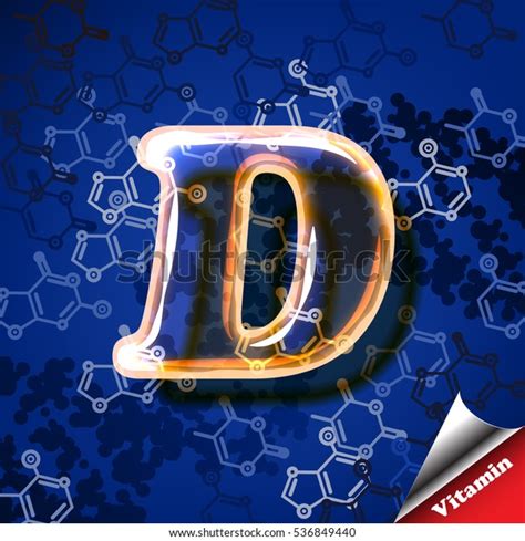 3d Vitamin D Calciferol Glass Sign Stock Vector Royalty Free