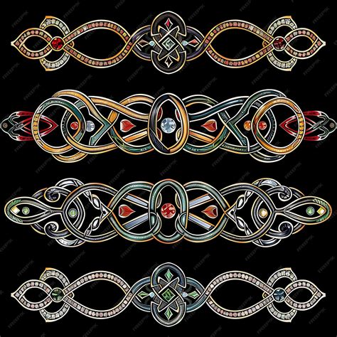 Premium Photo Celtic Knotwork With Interlacing Patterns Borderlines