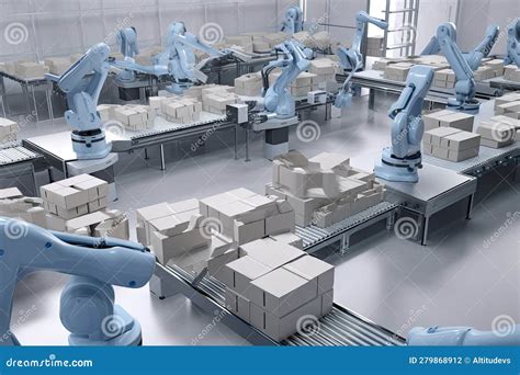 Packaging And Sorting Robots Working Together To Swiftly And