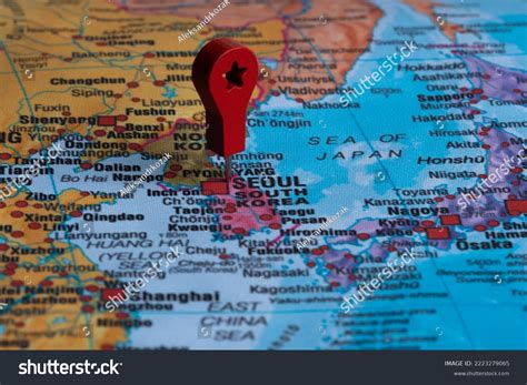 Red Pin Point On Map South Stock Photo 2223279065 Shutterstock
