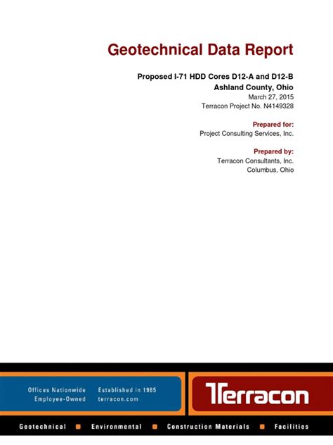 Example 1 Geotechnical Data Report Pdf Geotechnical Engineering