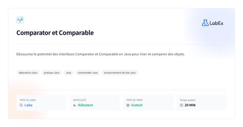 Maîtriser Les Interfaces Comparator Et Comparable En Java Labex