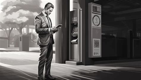 Premium Ai Image A Japanese Adult Man Stands Next To A Car Door Smartphone To Scan A Qr Code